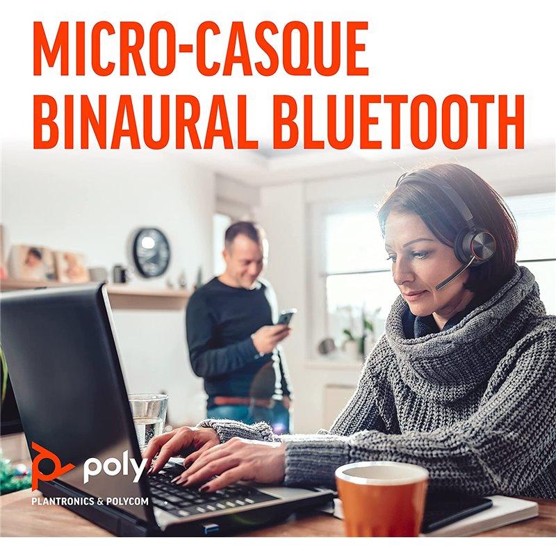Auriculares estéreo abiertos Poly Voyager Focus 2 UC (USB-A, Bluetooth ...